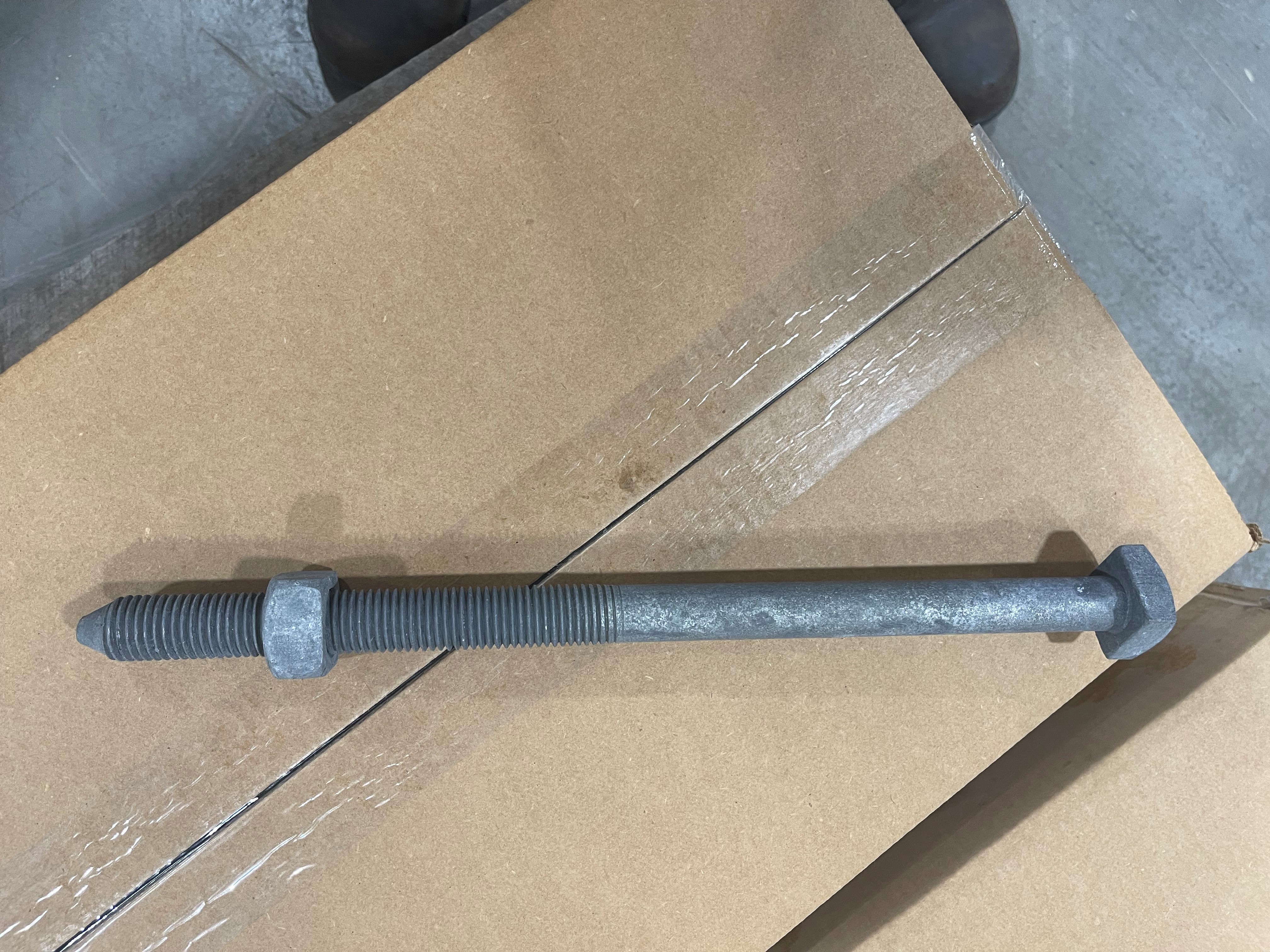 BOLT, MACH 7/8IN DIAx14IN L GALVS
